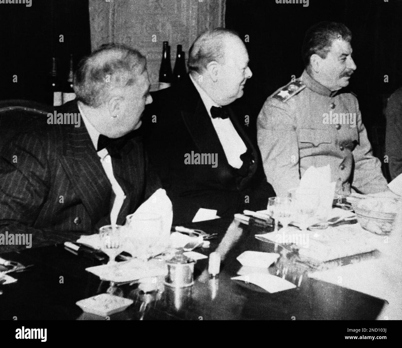 American President Franklin D. Roosevelt, left, British Prime Minister ...
