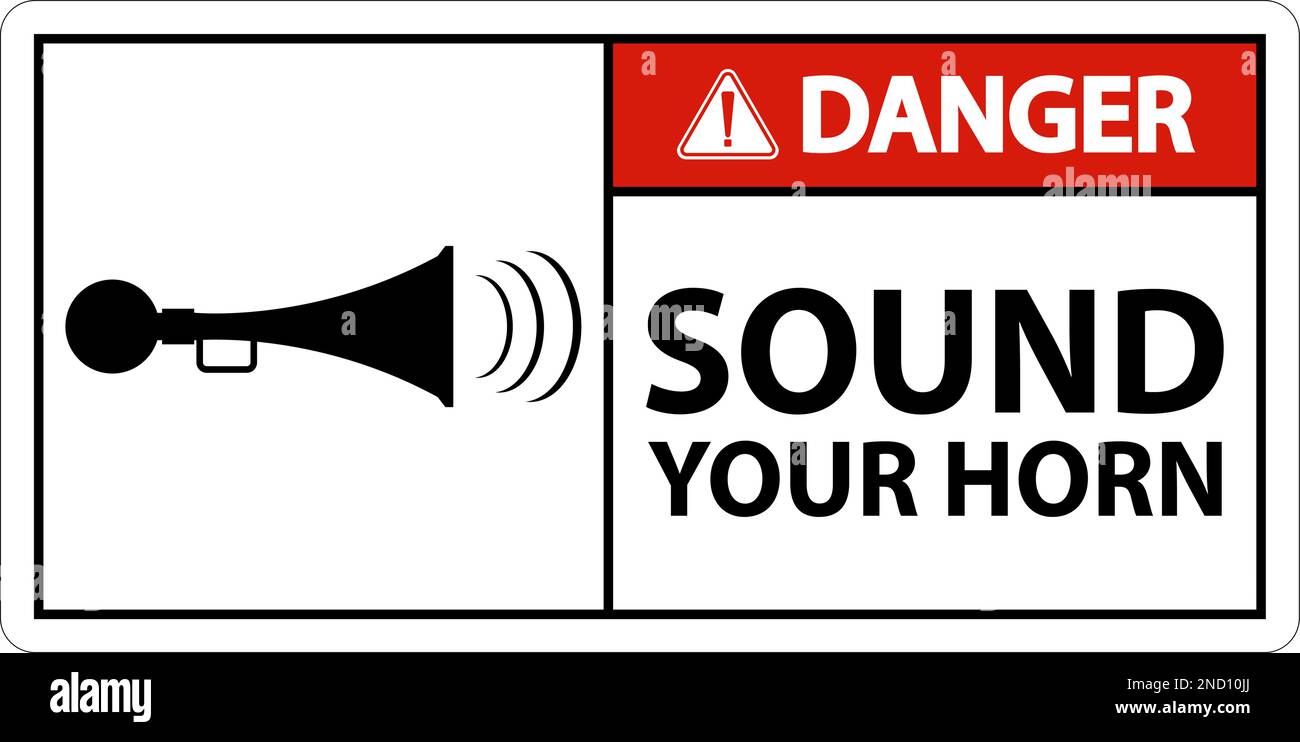 Danger Sound Your Horn Symbol Sign On White Background Stock Vector ...