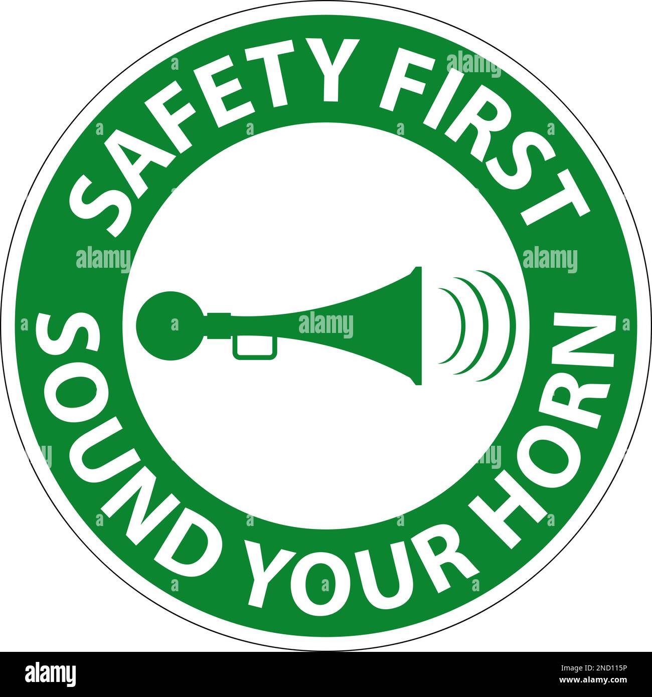 Safety First Sound Your Horn Symbol Sign On White Background Stock ...