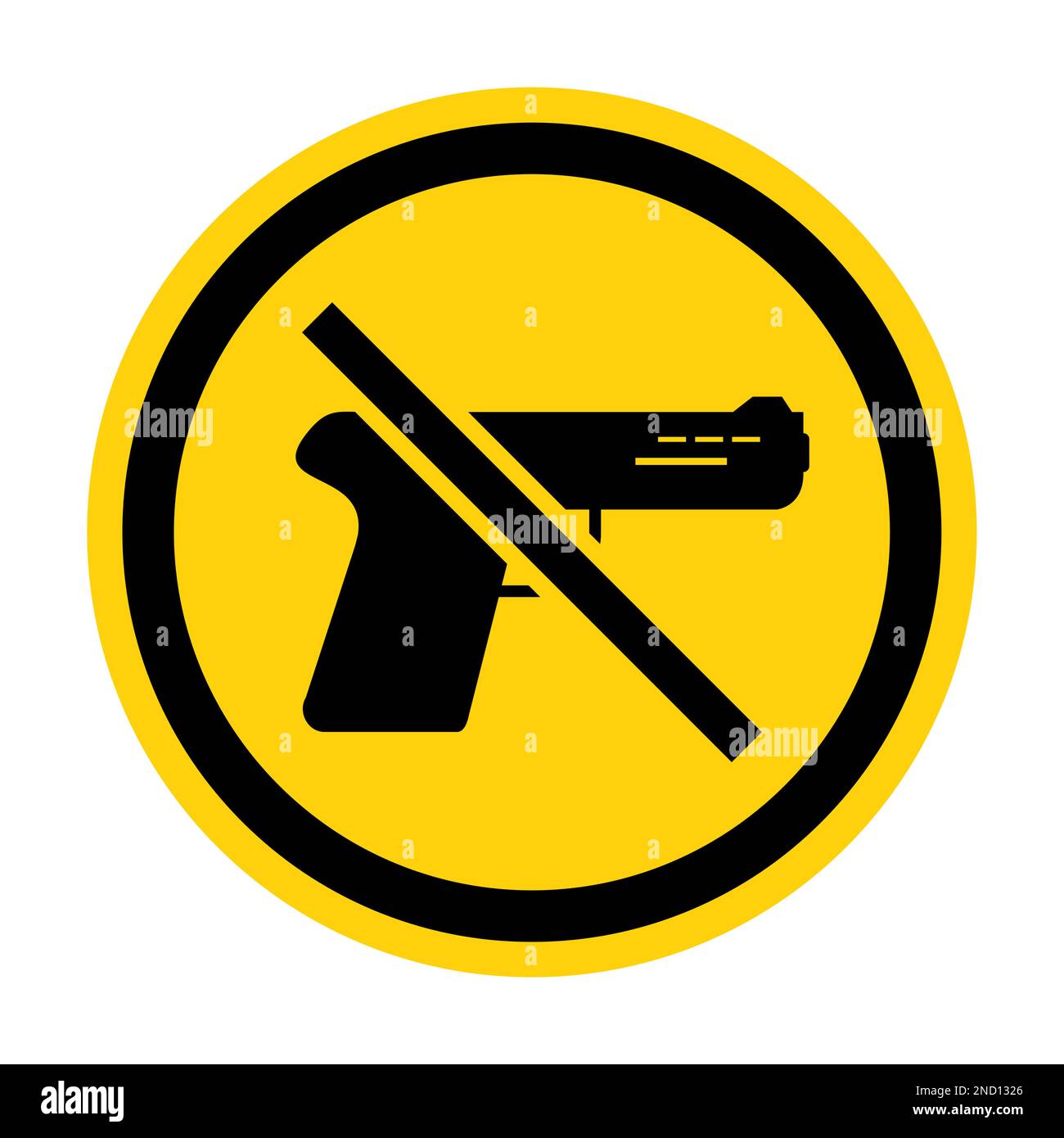 Prohibition sign guns, No guns sign On White Background Stock Vector ...