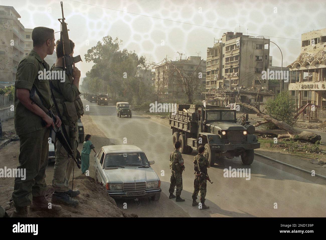 Lebanese Forces during puling out from East Beirut, Lebanon Dec. 2 ...