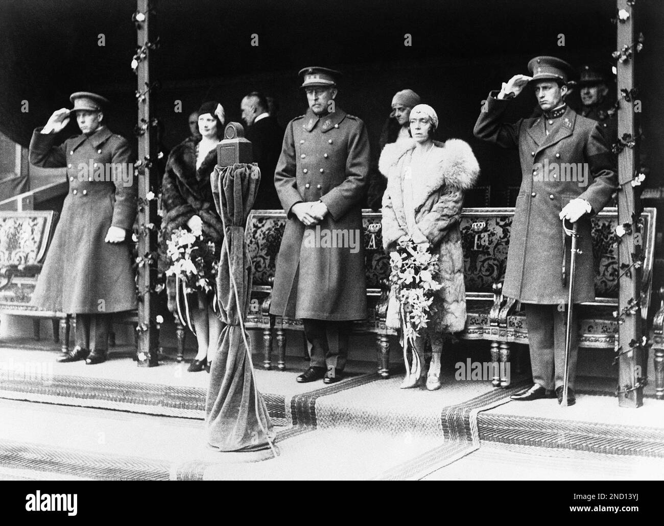 L-R: Prince Charles, Count of Flanders, Princess Astrid of Sweden, King ...