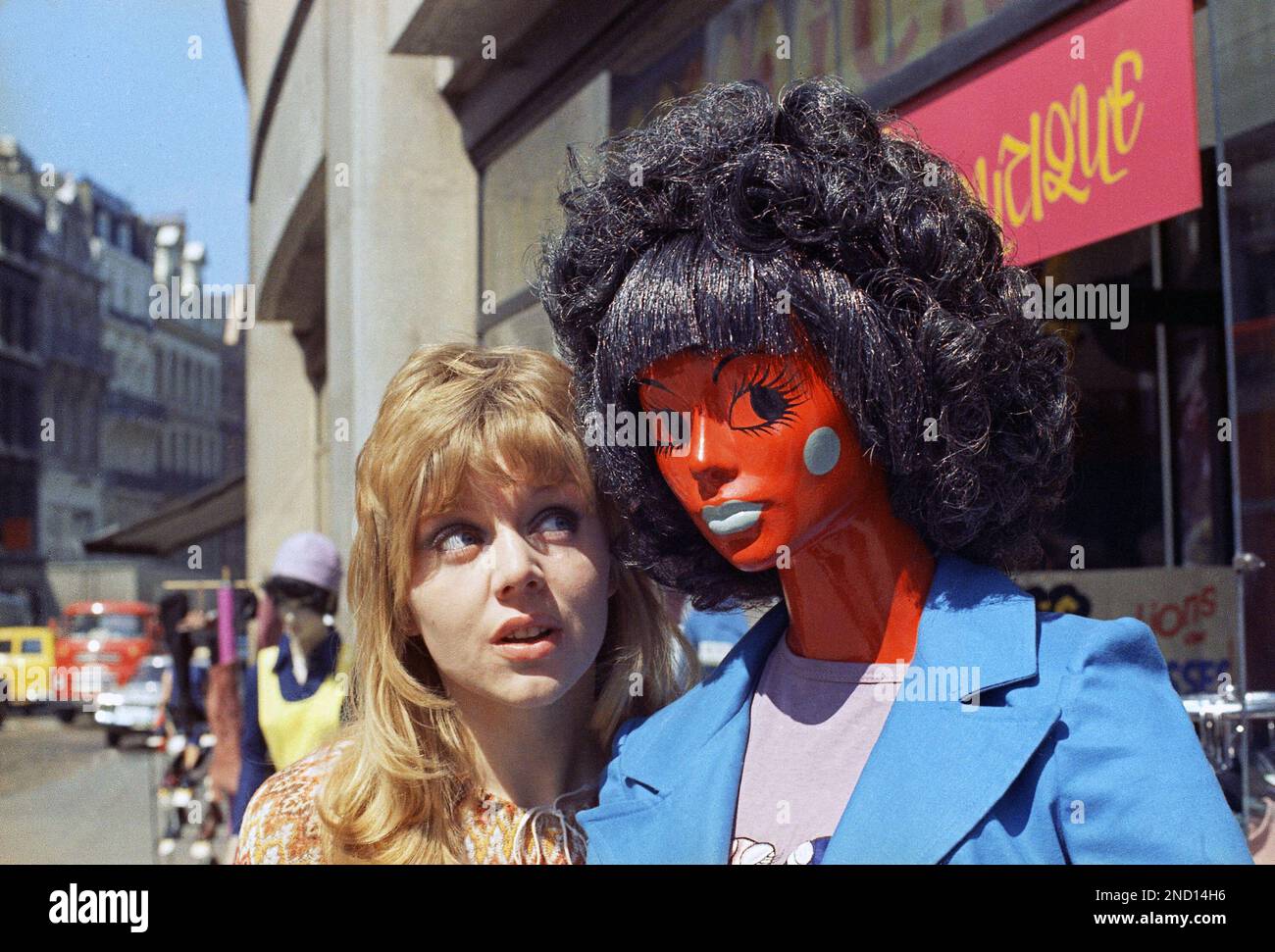 British actress Carol Hawkins, 22, from North London, poses amidst the ...