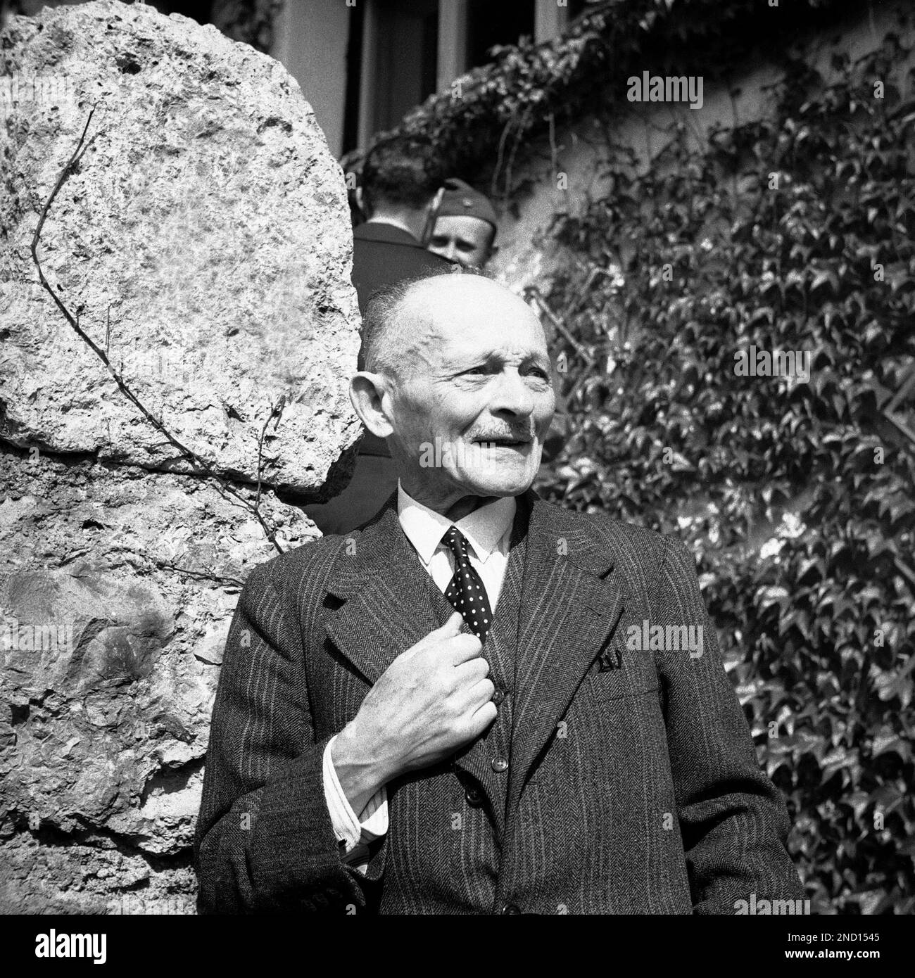 General Maxime Weygand after his release by the U.S. 7th Army on May 24 ...