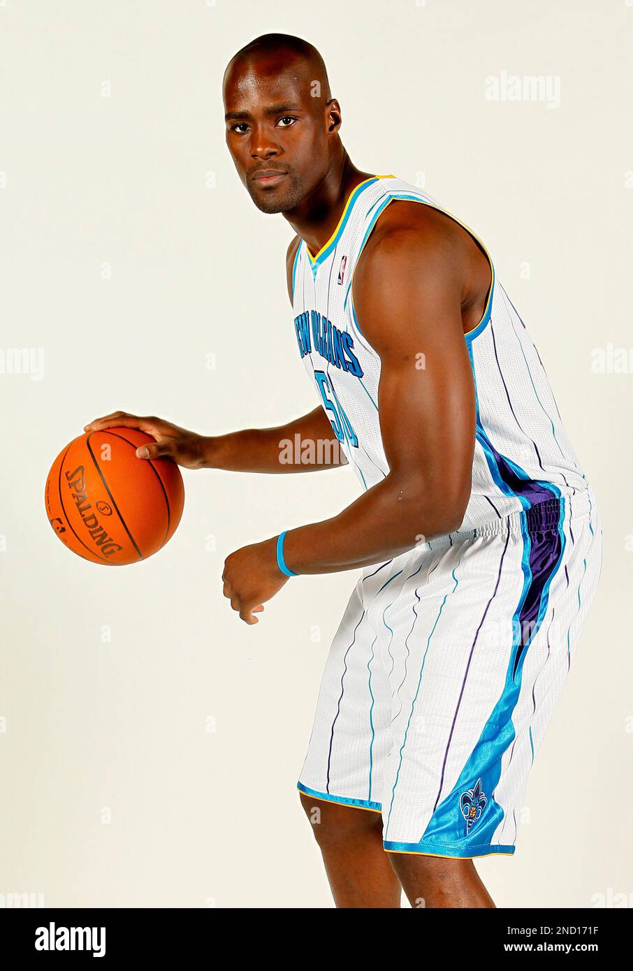 New Orleans Hornets forward/center Emeka Okafor poses at the team's NBA ...