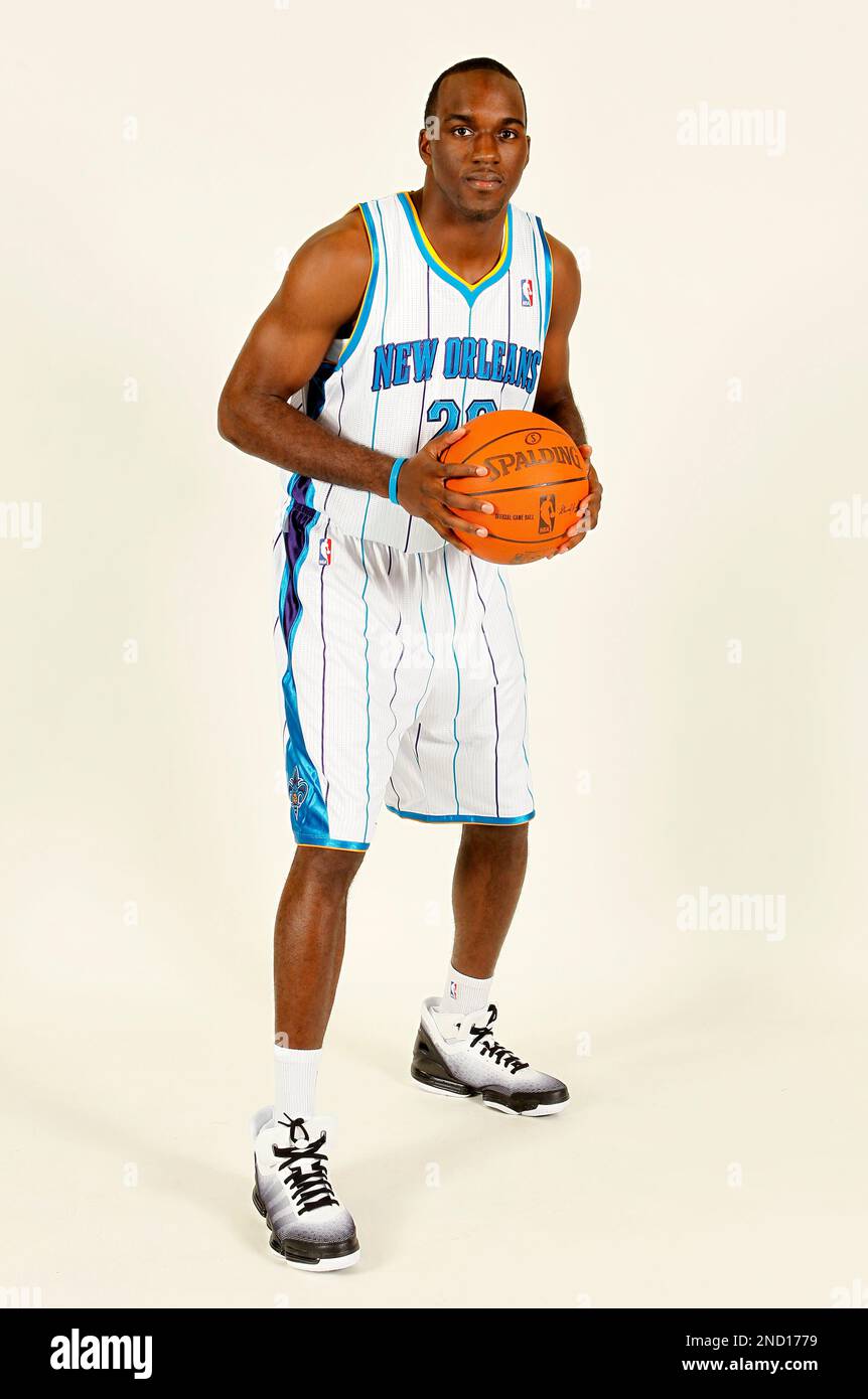 New Orleans Hornets forward Quincy Pondexter poses at the team's NBA ...