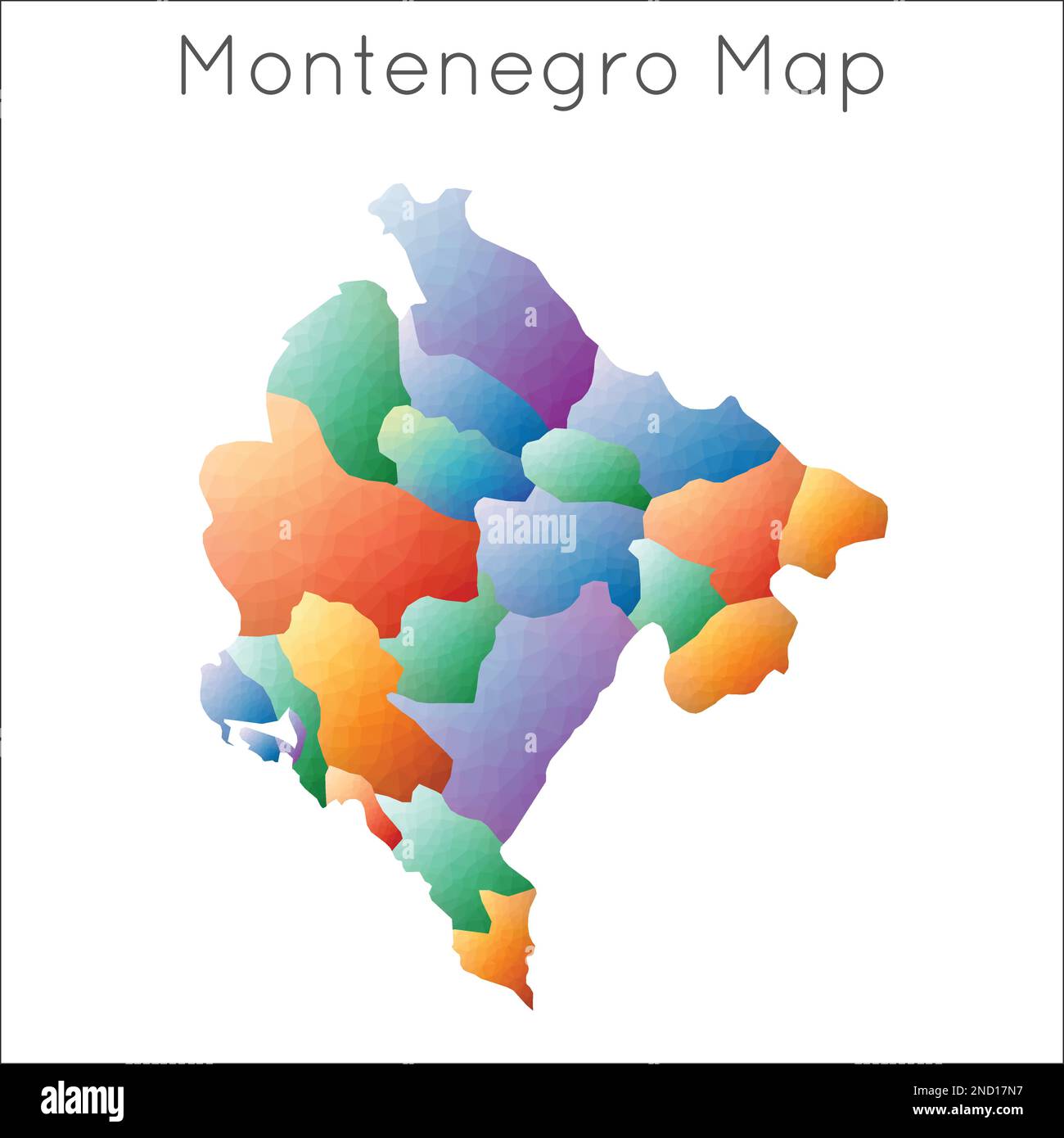 Low poly map of Montenegro. Montenegro geometric polygonal, mosaic style map Stock Vector Image ...