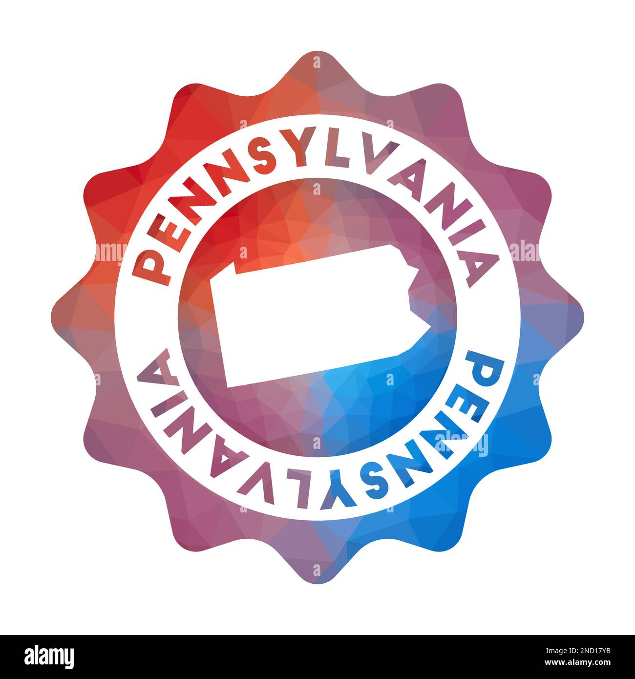 Pennsylvania low poly logo. Colorful gradient travel logo of the US ...
