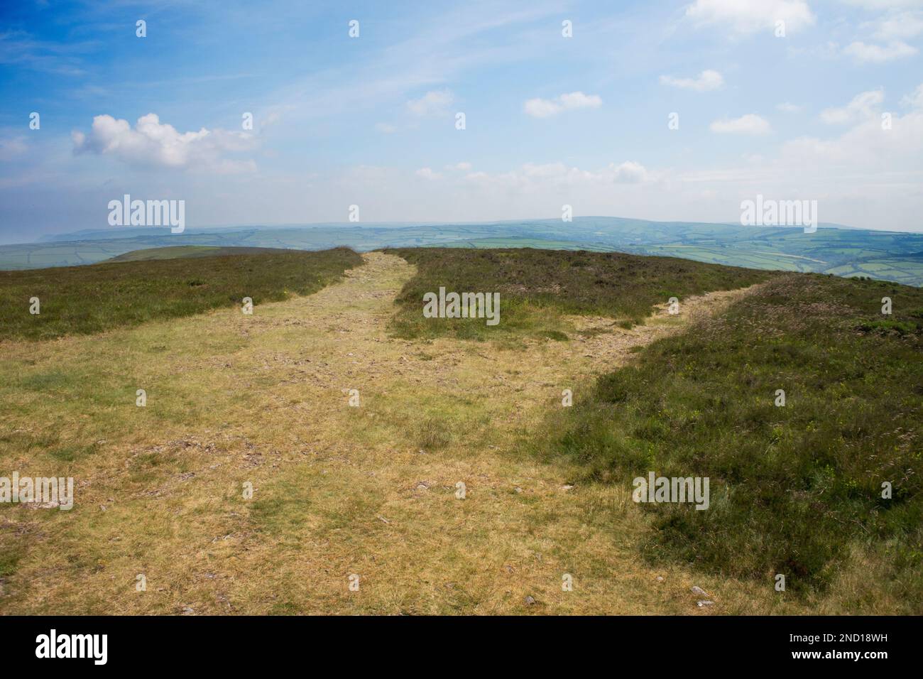 Deserted coast path on Holdstone Down near the Great Hangman, Combe ...