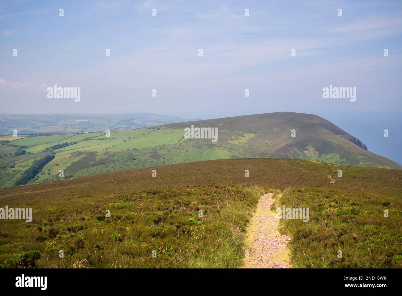 Deserted coast path on Holdstone Down near the Great Hangman, Combe ...