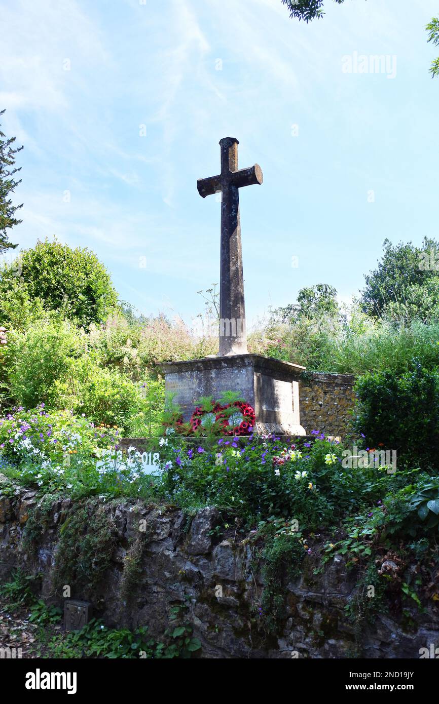 Village monument marking the centenary of the end of World War One ...