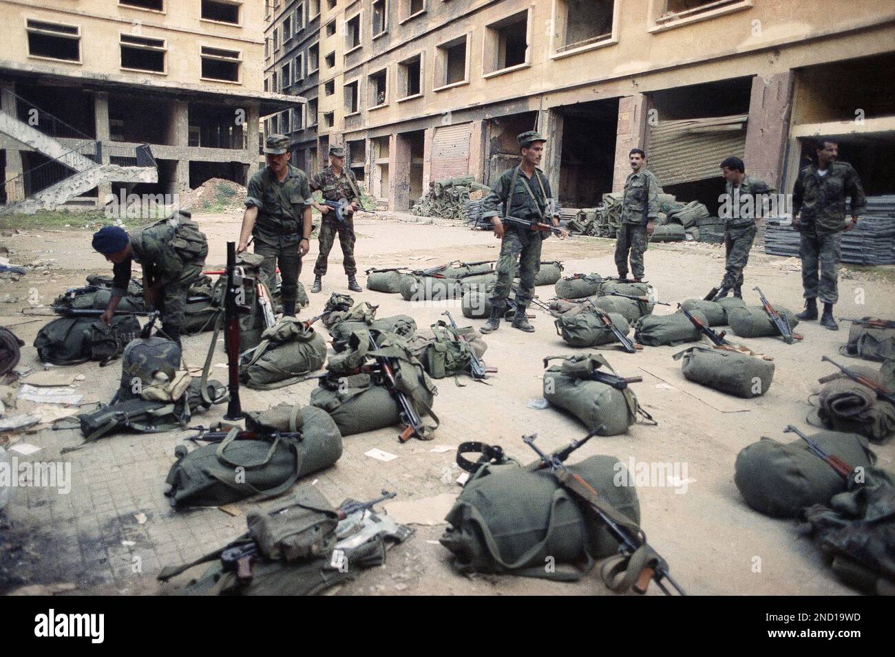 Lebanese army deployment in Beirut, Lebanon on Dec. 3, 1990. (AP Photo ...
