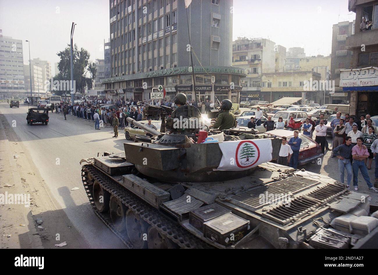 Lebanese Forces during withdrawal from east Beirut, Lebanon on Dec. 3 ...