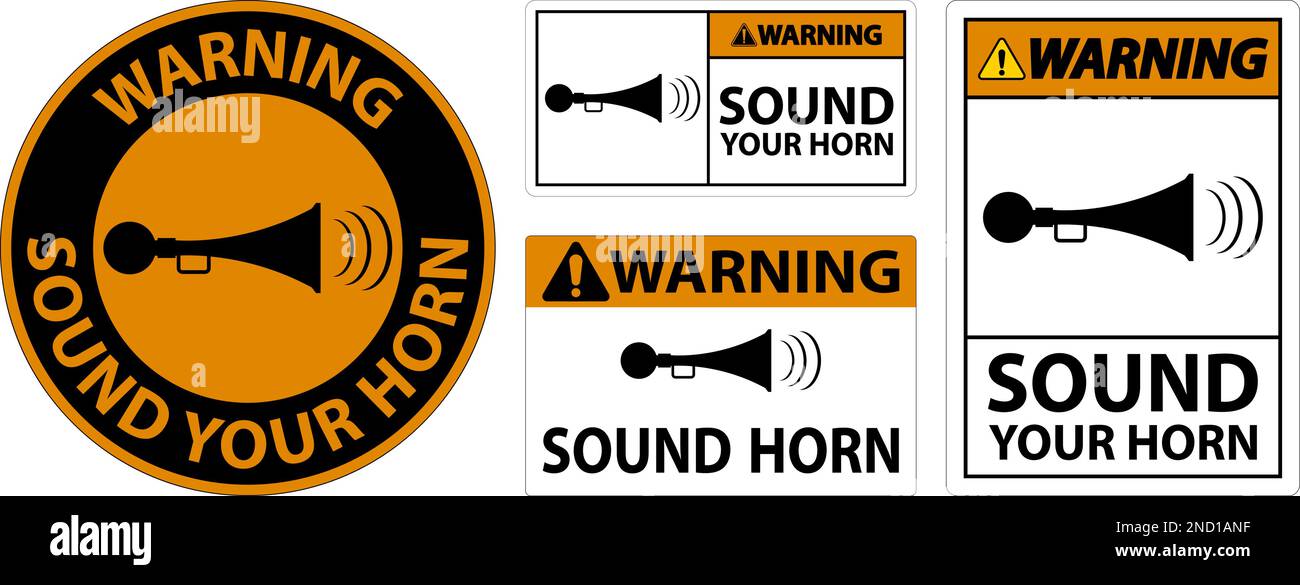 Warning Sound Your Horn Symbol Sign On White Background Stock Vector ...