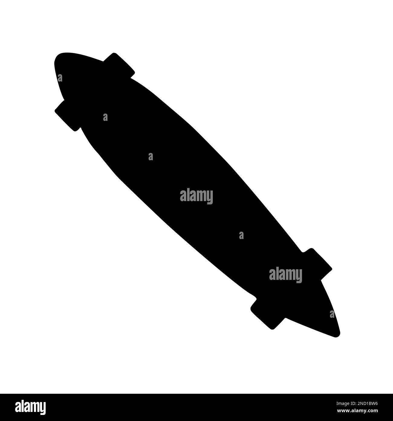 Vector hand drawn longboard skateboard silhouette isolated on white ...