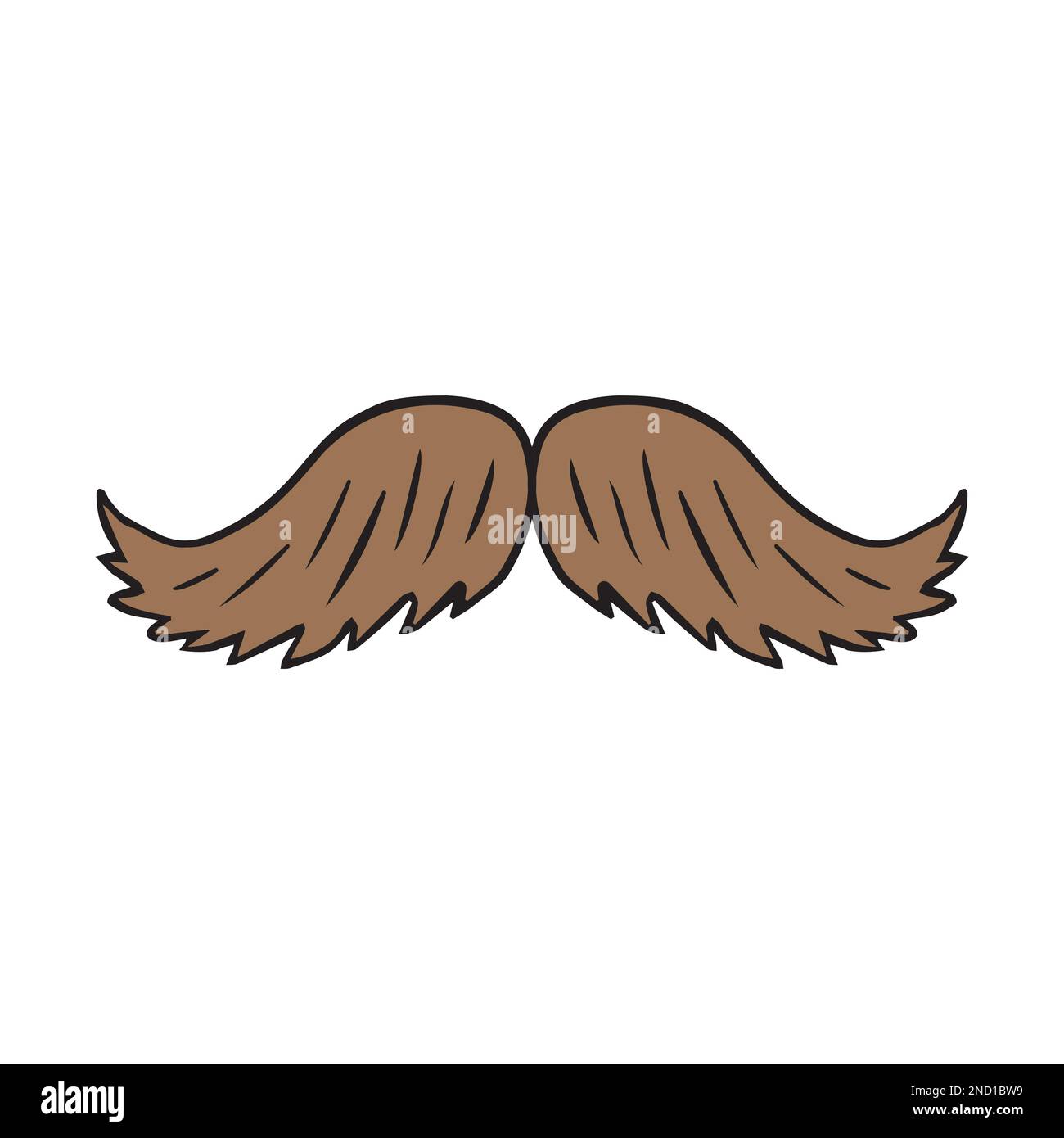 Vector hand drawn doodle sketch colored mustache isolated on white ...
