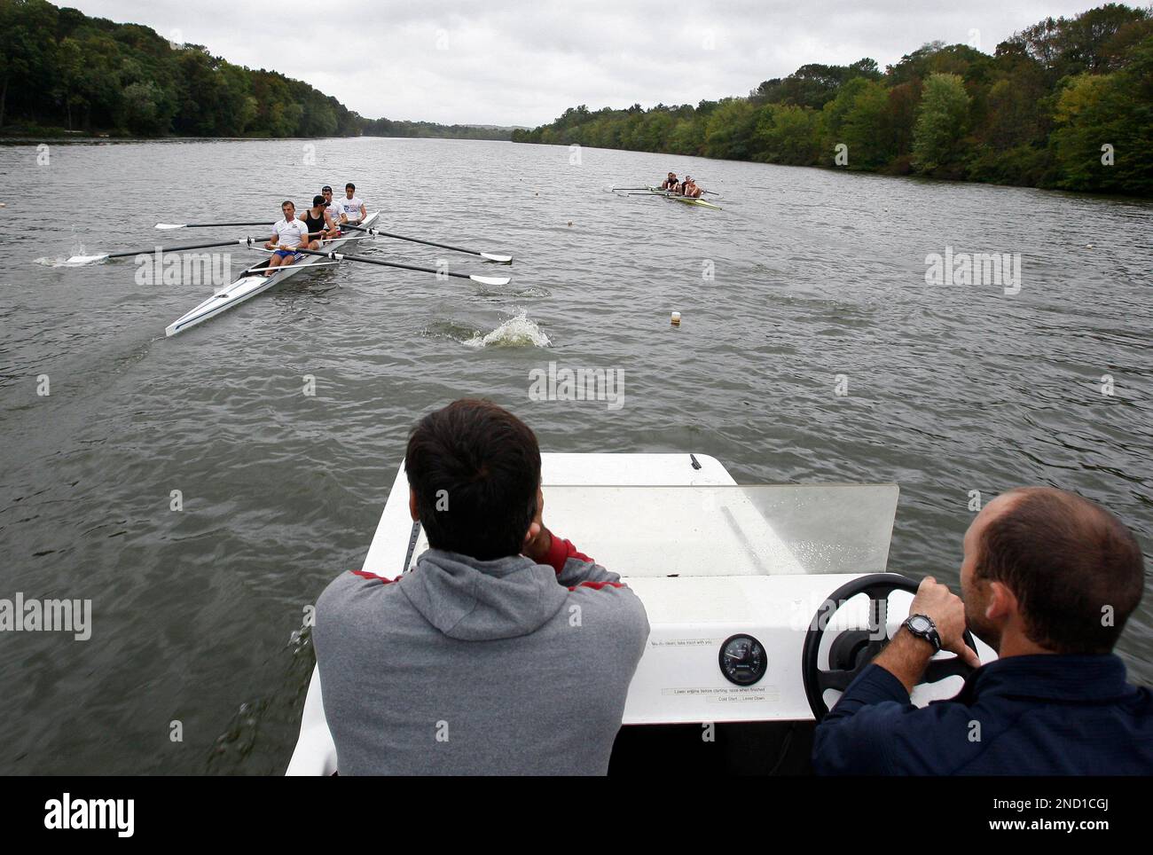 Rowing Team And Coach