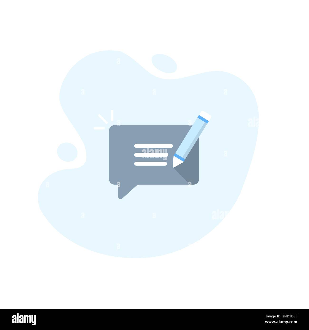 Feedback message with pencil icon in excellent flat design. Vector ...