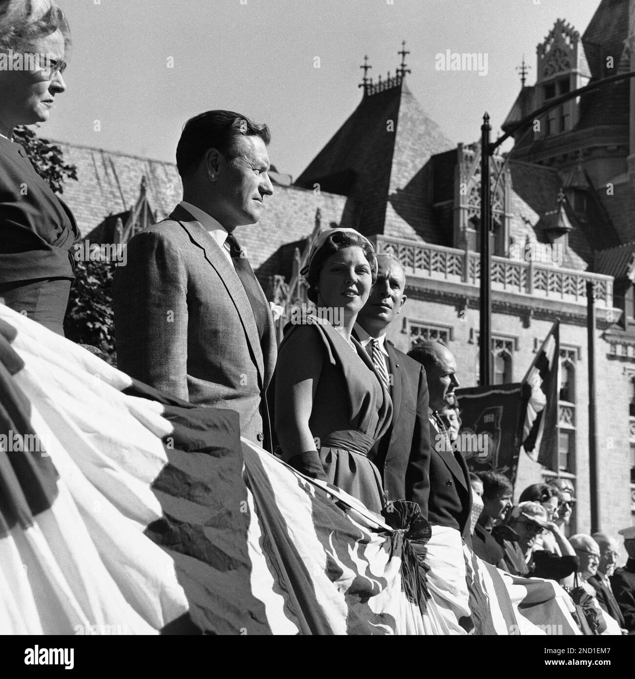 Princess Beatrix of the Netherlands, flanked by Governor Nelson ...