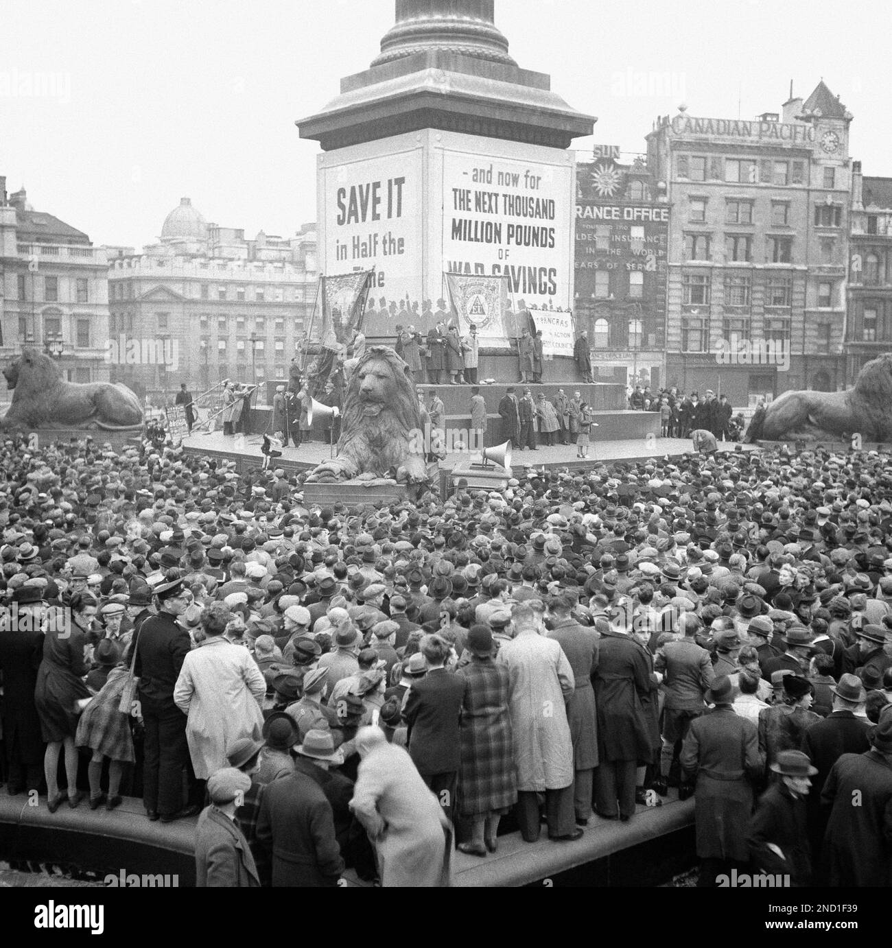 The London forum has always been Trafalgar Square and as in peace time ...
