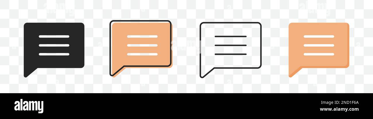 Comment icons collection in different style on a transparent background ...