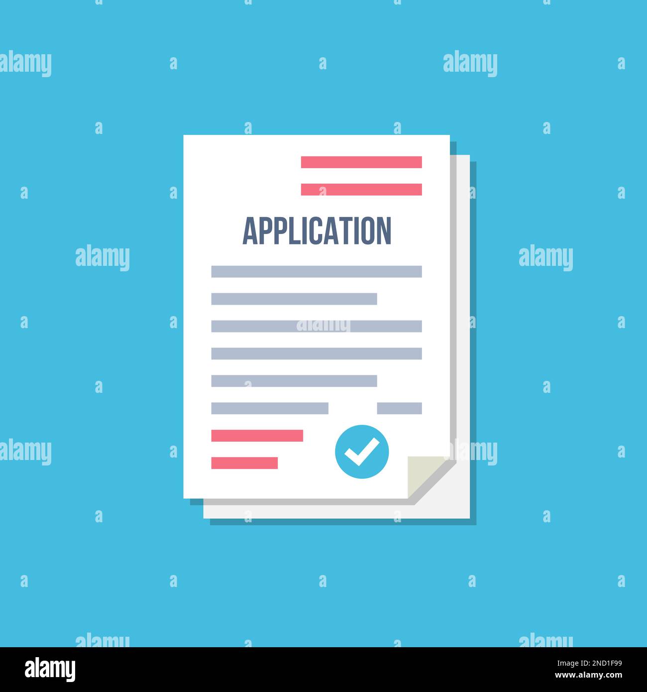 Application document form in a flat design. Vector illustration Stock ...
