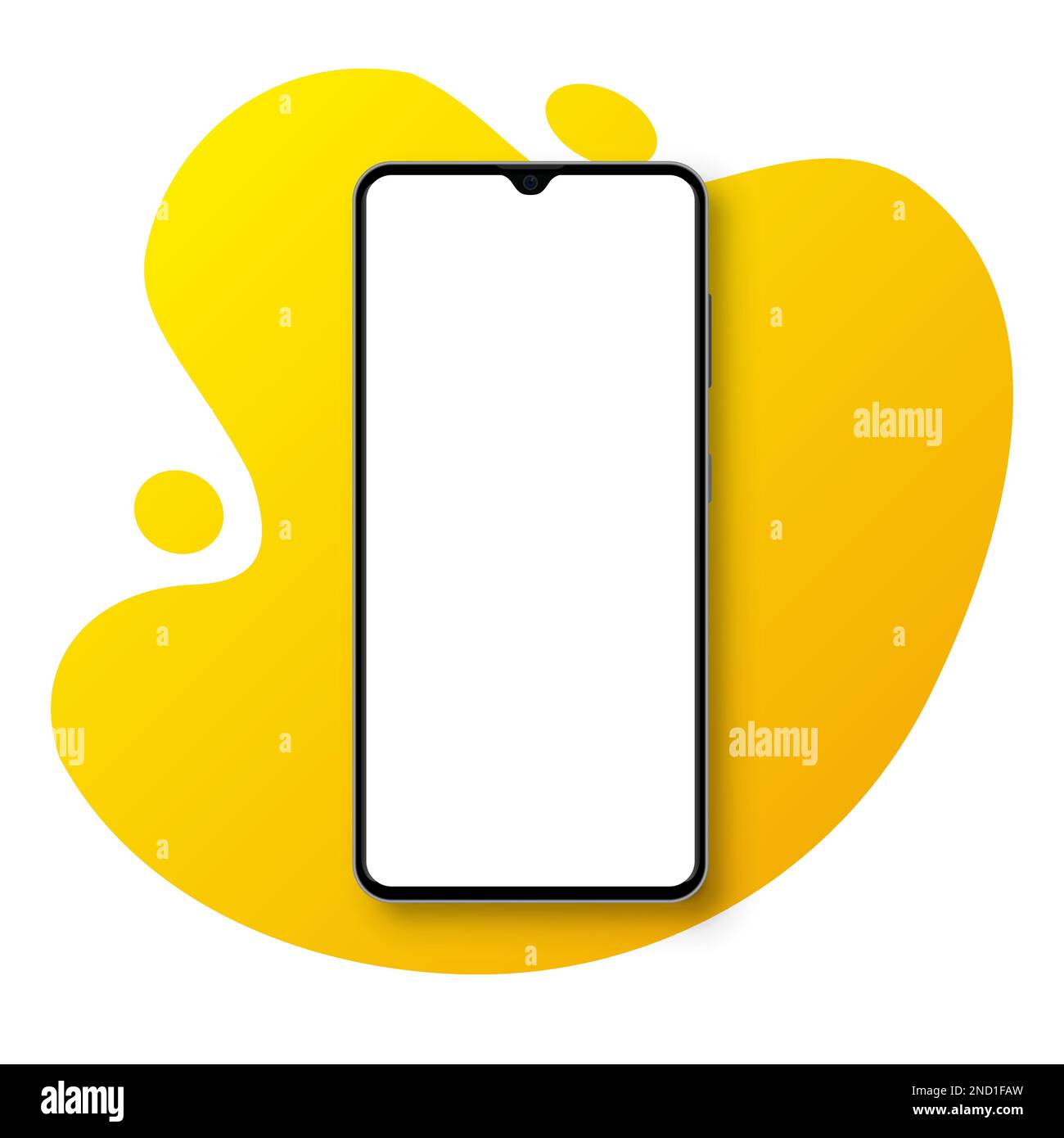 Smartphone with blank screen, phone template. Vector illustration Stock ...
