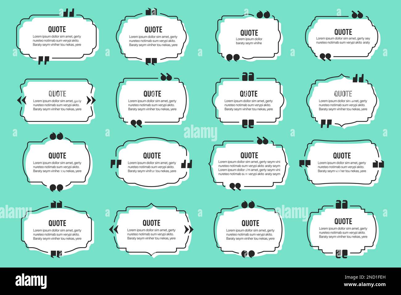 Big set of quote text vintage labels frames in a flat design. Quote ...