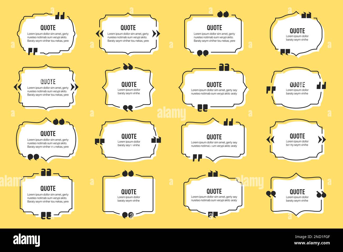 Big set of quote text vintage labels frames in a flat design. Quote ...