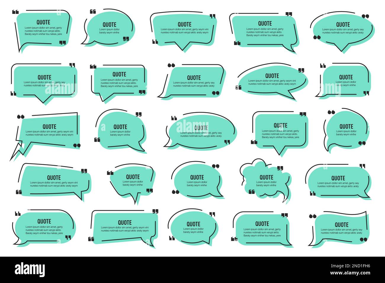 Big set of quote text speech bubble in a flat design. Quote textbox collection Stock Vector ...