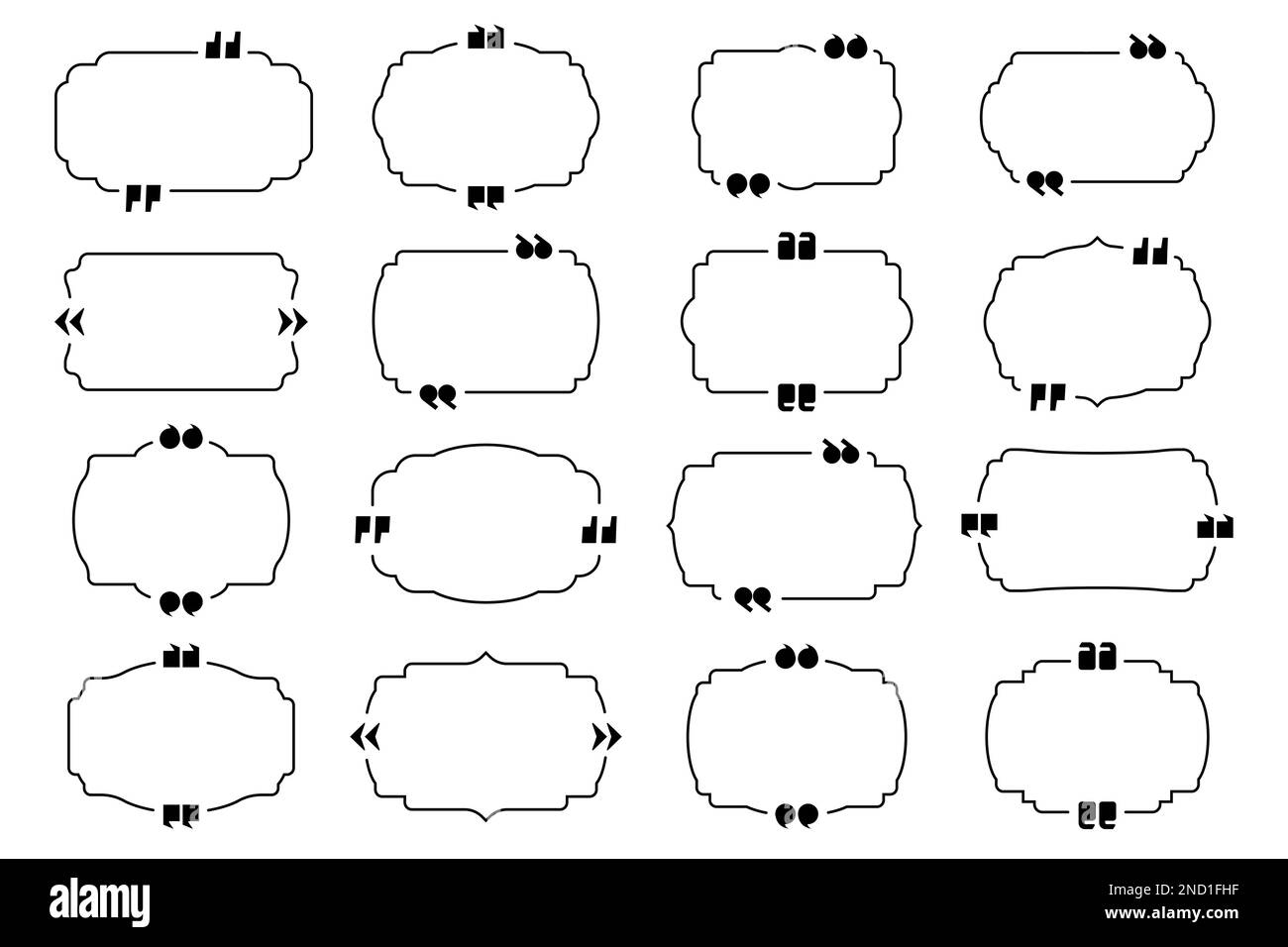 Big set of quote text vintage labels frames in a flat design. Quote ...