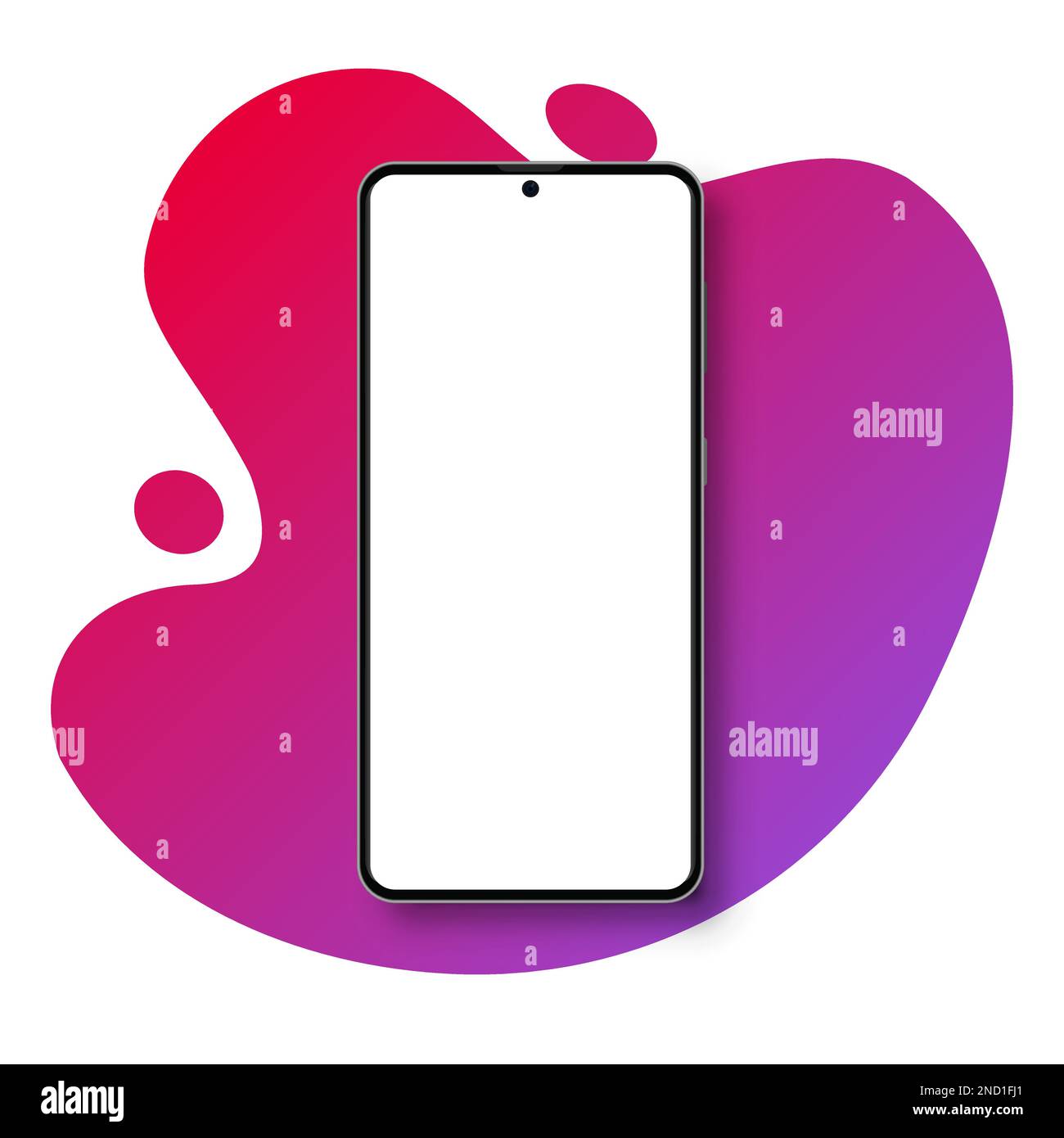 Smartphone with blank screen, phone template. Vector illustration Stock ...