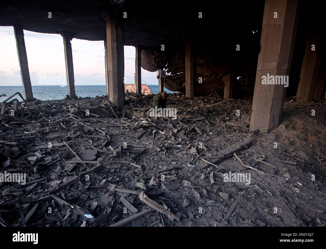 Gaza City. Palestine. February 15th, 2023. Palestinians inspect a ...