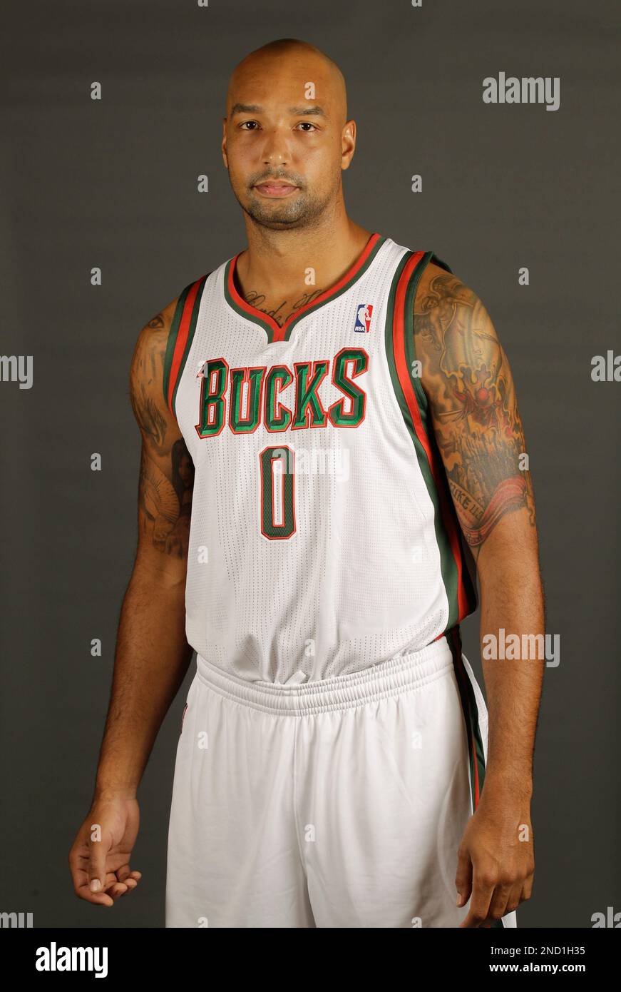 Milwaukee Bucks Drew Gooden during the NBA basketball media day Monday Sept. 27 2010 in St. Francis Wis. AP Photo Morry Gash Stock Photo Alamy