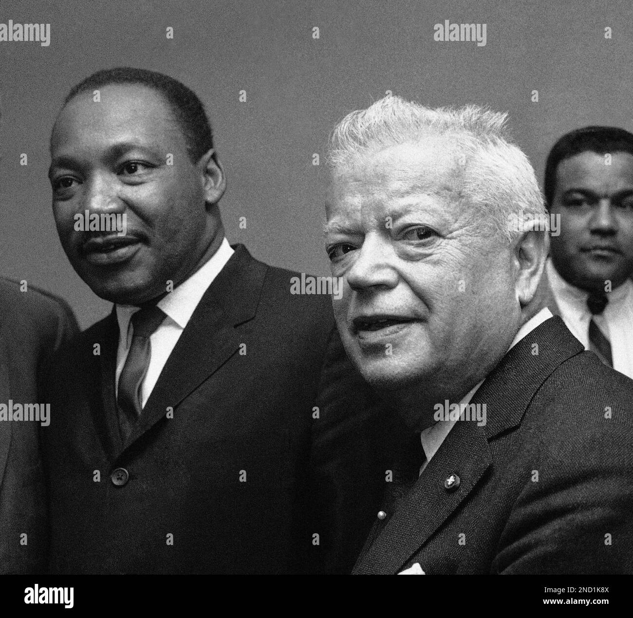 Nobel Prize winner Dr. Martin Luther King Jr., chats with labor leader ...