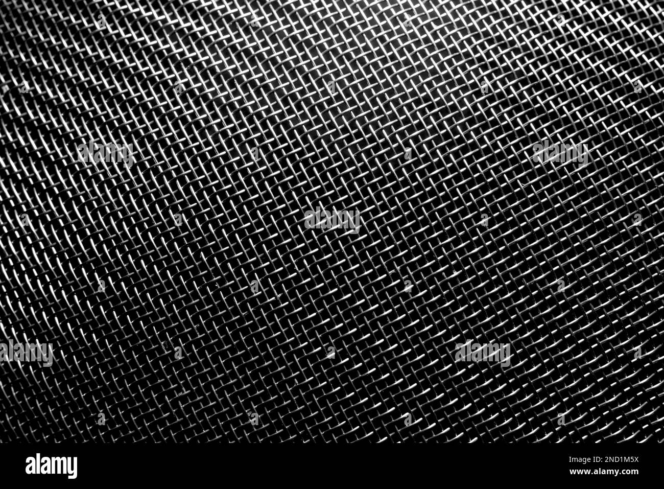 Monochrome texture of a shiny metal colander or grate. Abstract ...
