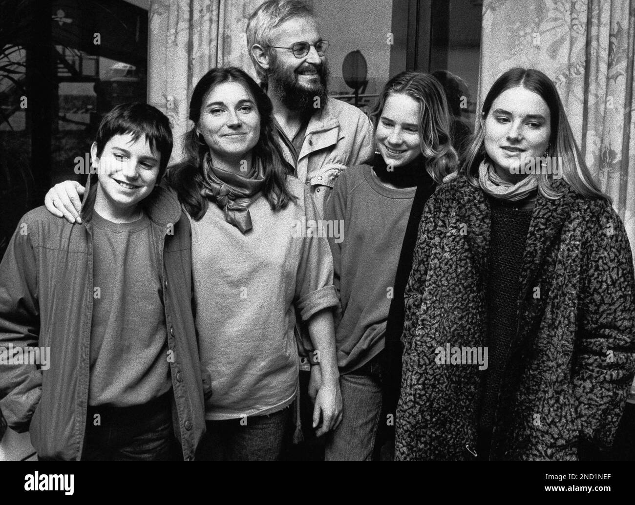 Medicine Nobel Prize winner Georges Kohler is flanked by his wife and ...