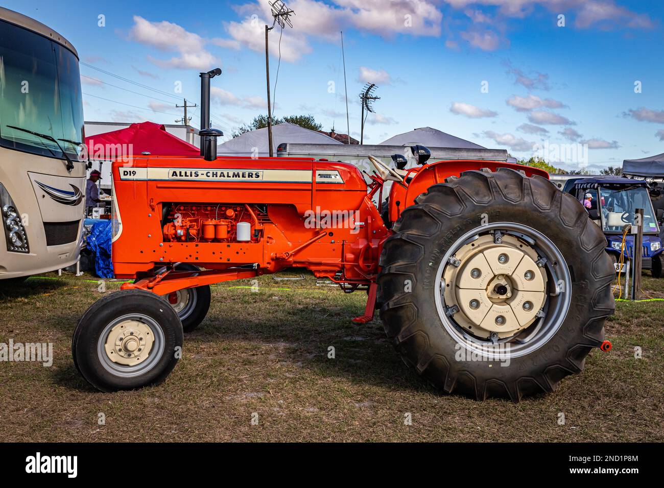 Fort Meade, FL - February 24, 2022: High perspective side view of a ...