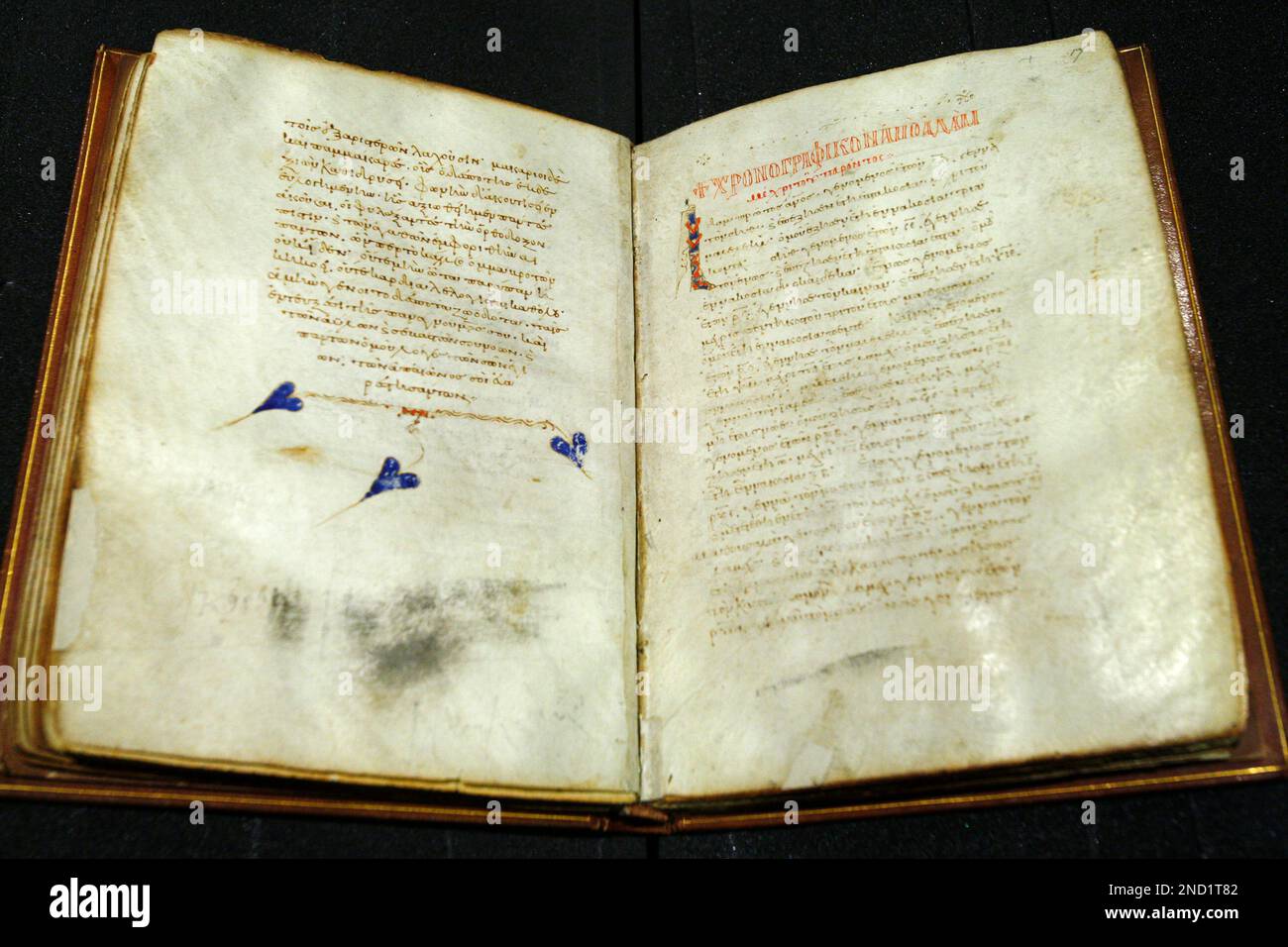In this photo taken Sept. 24, 2010, a late 9th century Greek manuscript ...