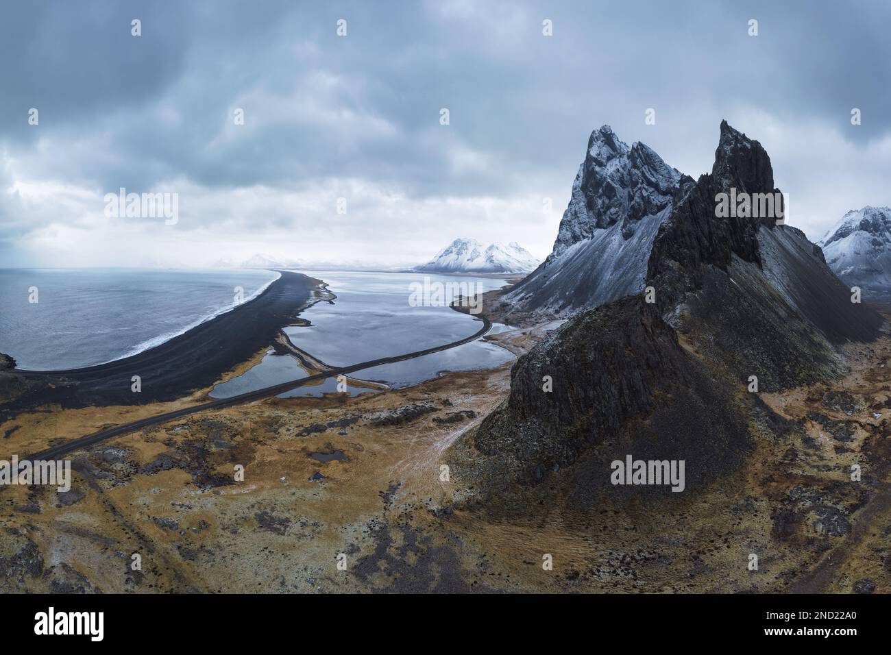 Aerial view eystrahorn krossanesfjall hi-res stock photography and ...