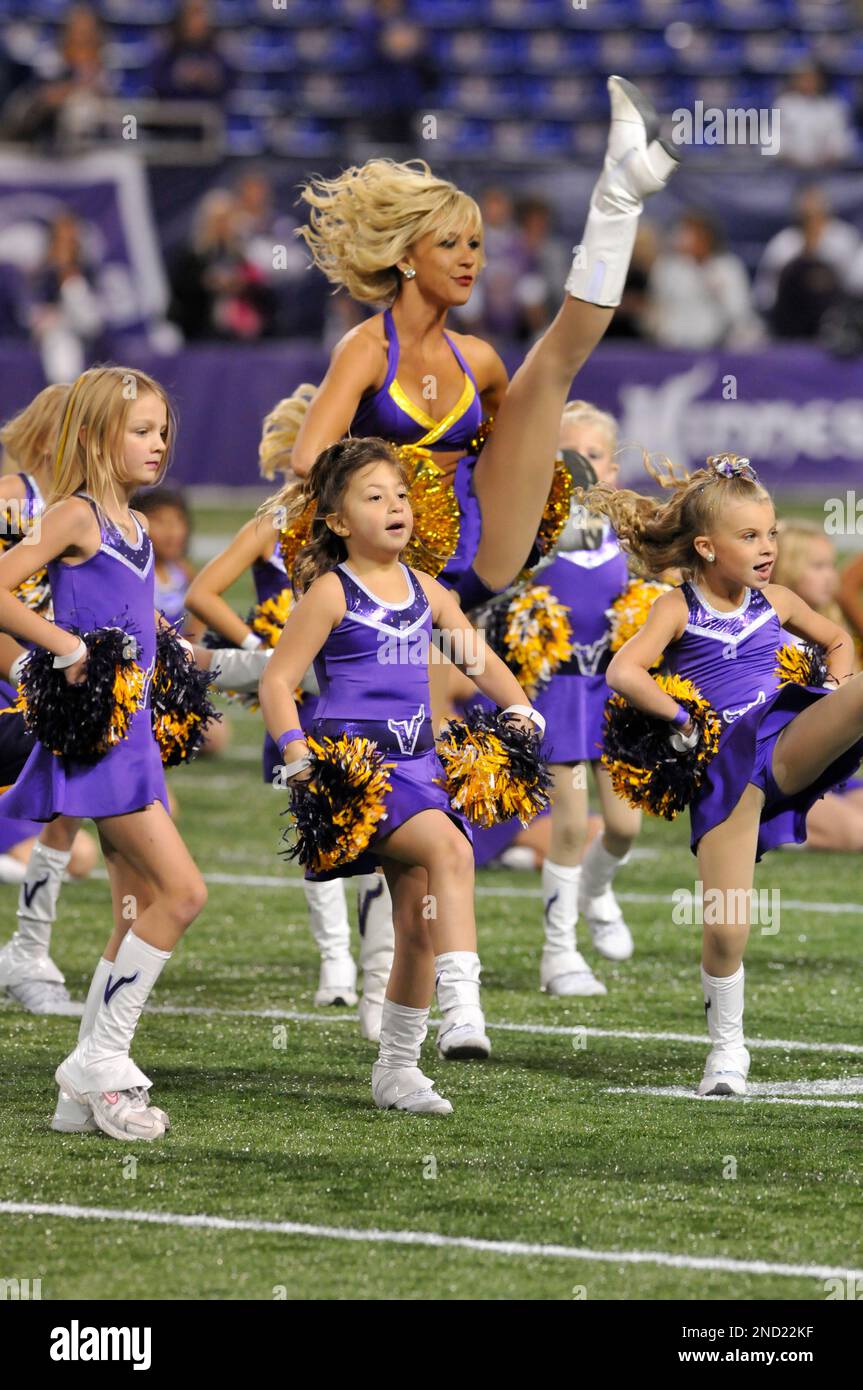 Minnesota Vikings cheerleaders are joined by young Vikings cheerleaders ...