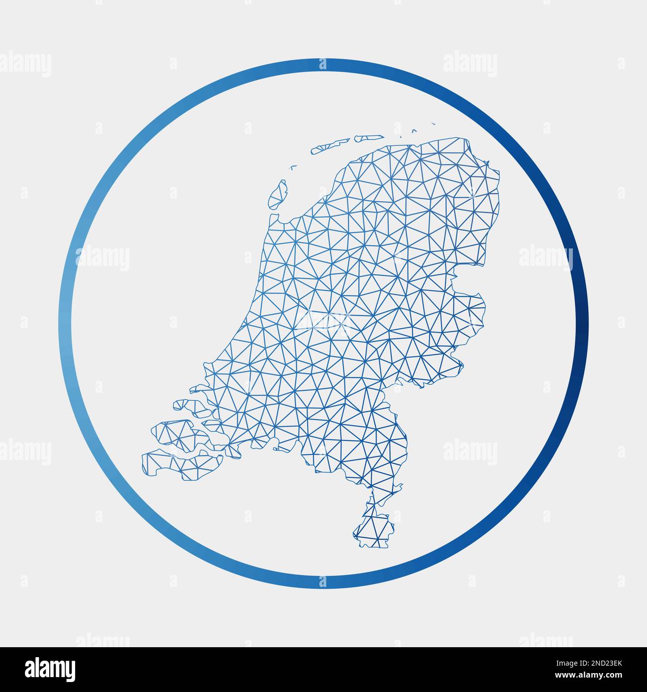 Netherlands icon. Network map of the country. Round Netherlands sign ...