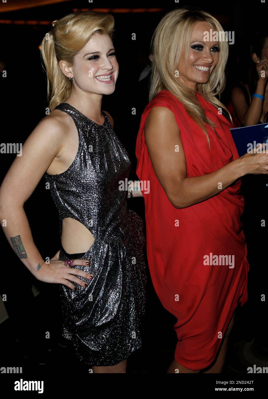 Kelly Osbourne, left, and Pamela Anderson pose together at PETA's 30th ...