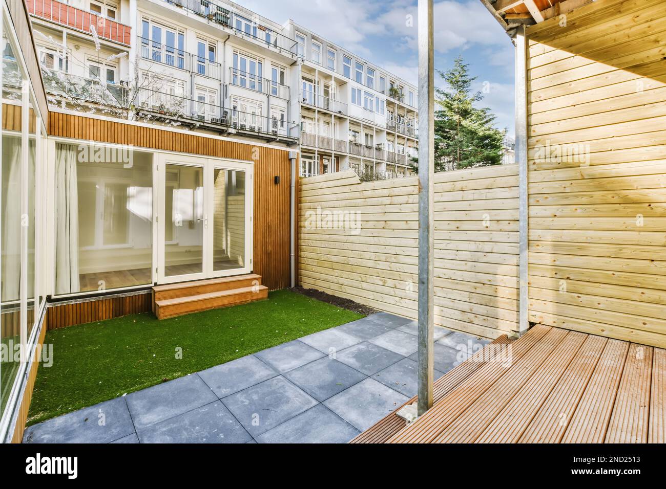 Exterior design of contemporary residential apartment building with ...