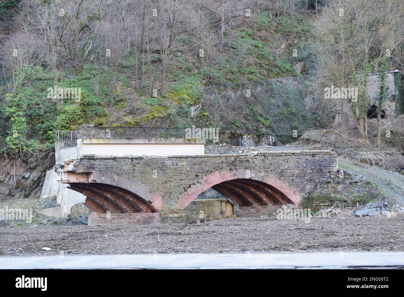railroad bridge ruin after the Ahr flood disaster of 2021, seen in 2023 Stock Photo - Alamy