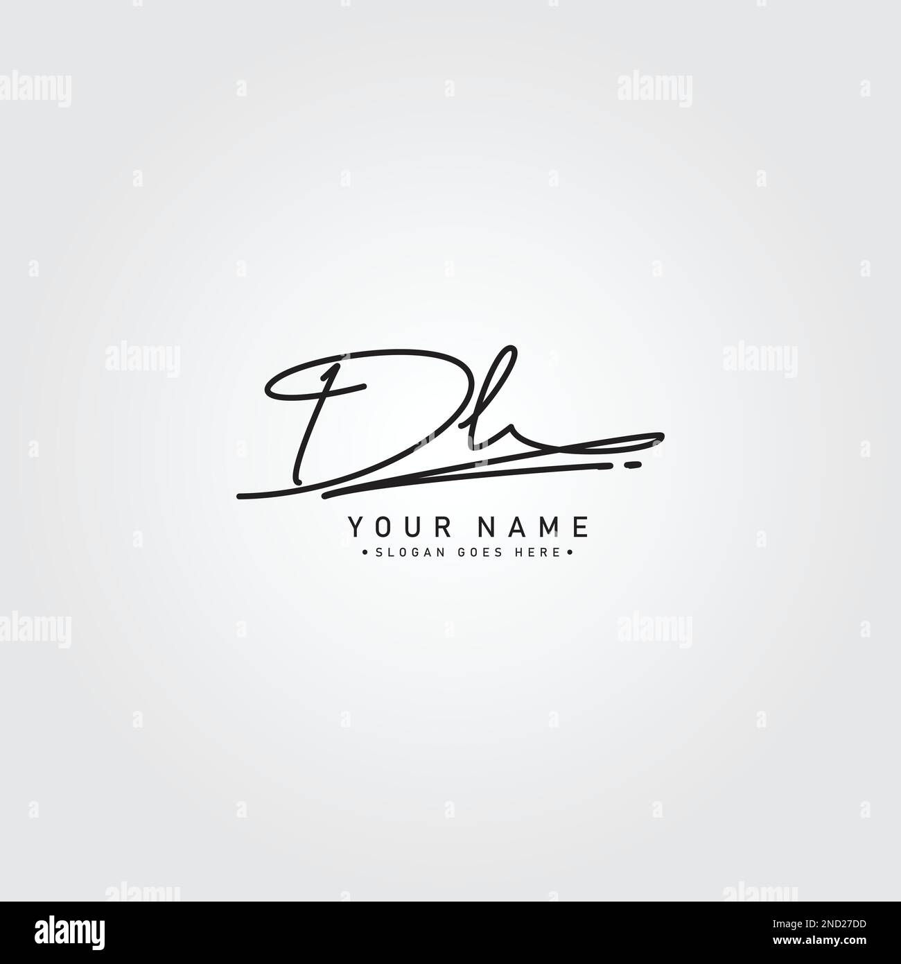 Initial Signature Logo for Letter DL - Vector Logo Template in ...