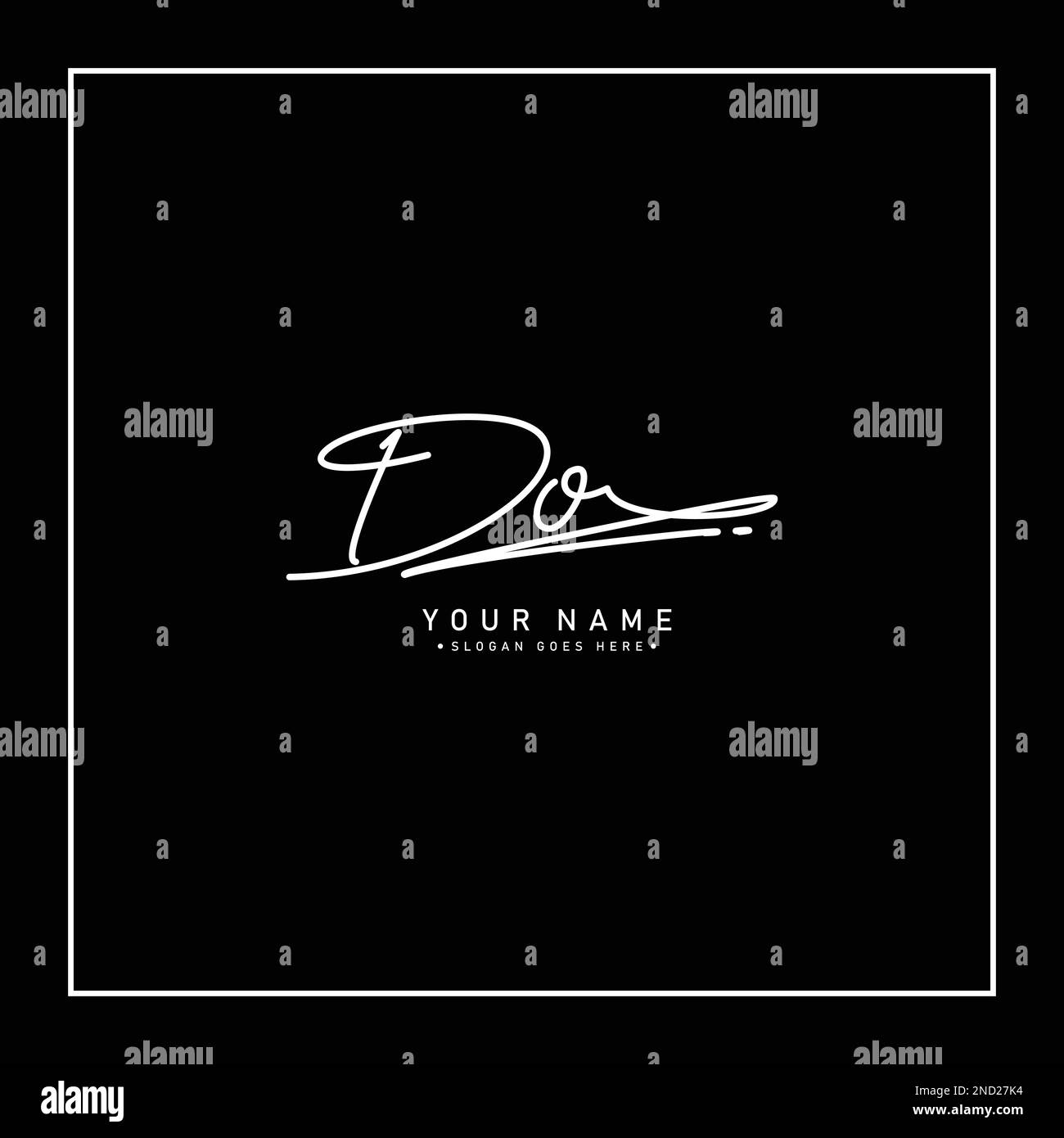 Handwritten Signature logo for Initial Letter DO - Vector Logo Template ...