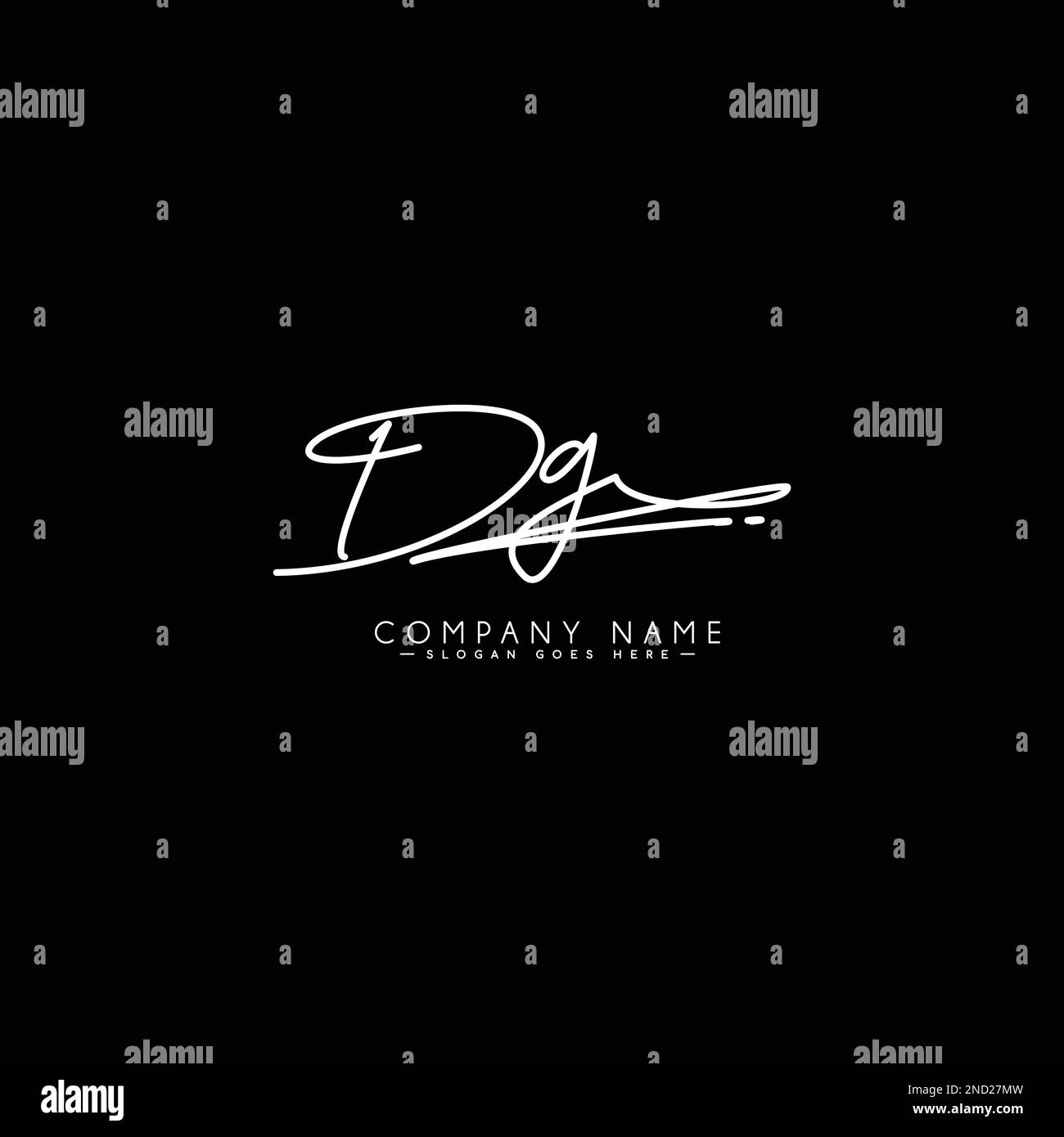 Handwritten Signature logo for Initial Letter DG - Vector Logo Template ...