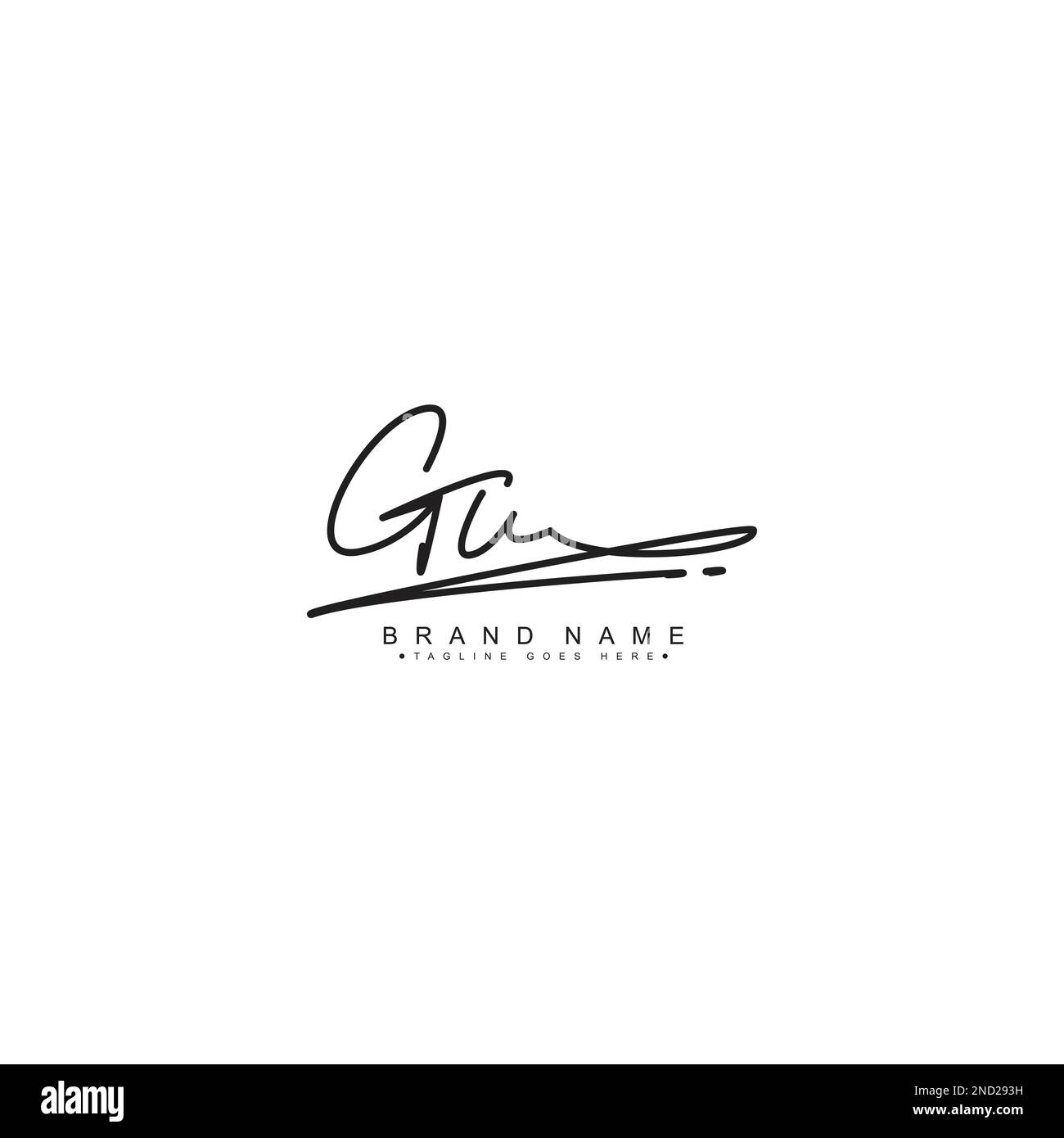 Handwritten Signature logo for Initial Letter GU - Vector Logo Template ...