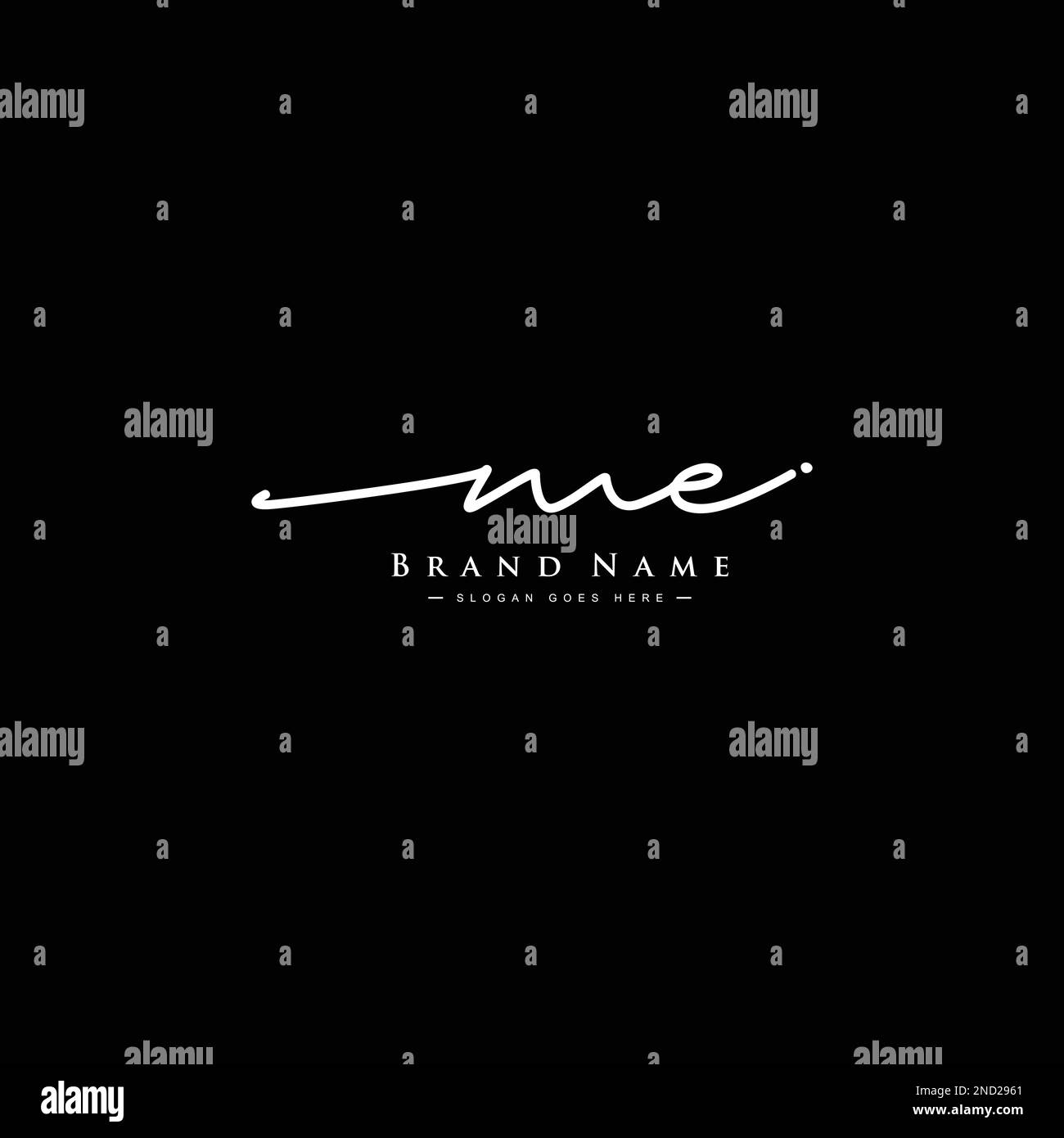 Simple Signature Logo for Alphabet ME - Handwritten Signature for ...